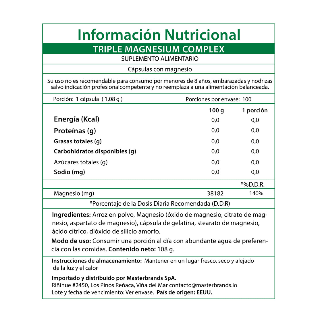 Triple MagneSium Complex 400 Mg - 100 Cápsulas | Relajación y Salud ...