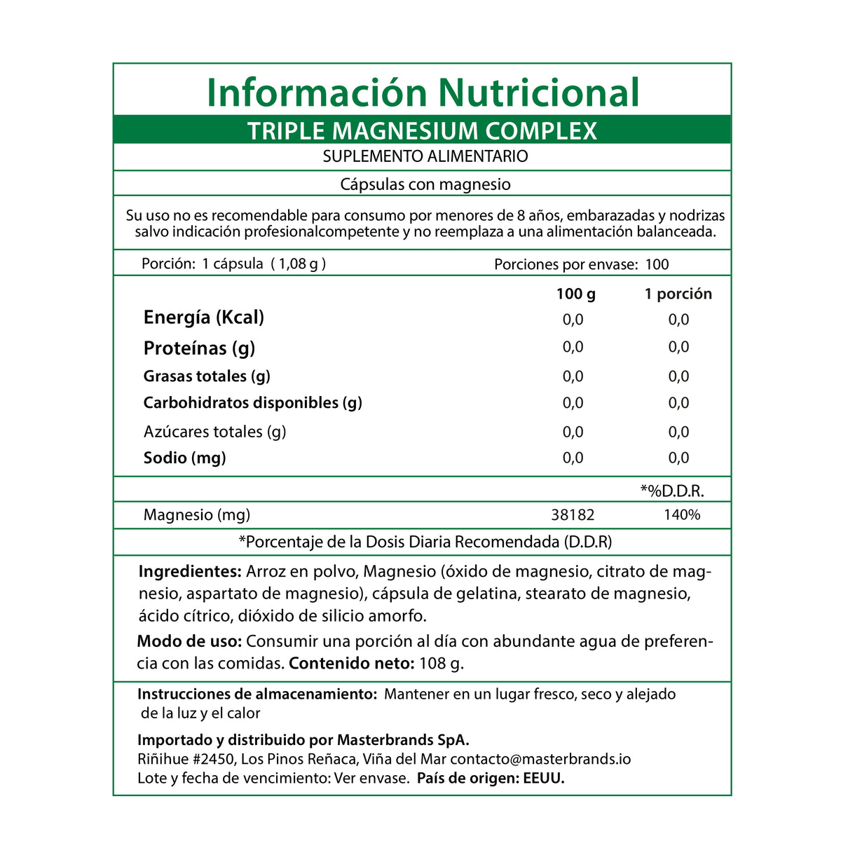 Triple MagneSium Complex 400 Mg - 100 Cápsulas | Relajación y Salud ...